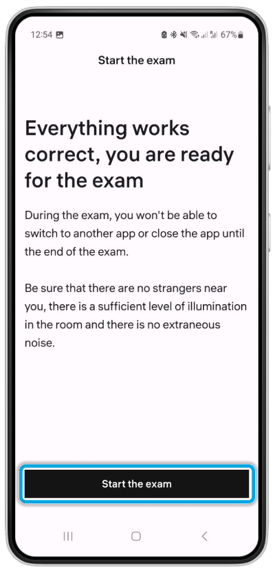 Taking exams on Android mobile devices - customer-documentation